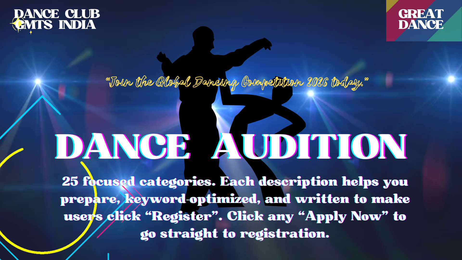 🎭Global Dancing Competition 2026 – Online Registration | GMTS
